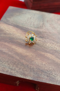 YuviKrissh Pearl Gold-plated Plated Alloy Nose Ring Price in India ...