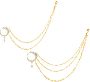 GEMRON JEWEL Diamond Gold-plated Plated Alloy Nose Ring Price in India ...