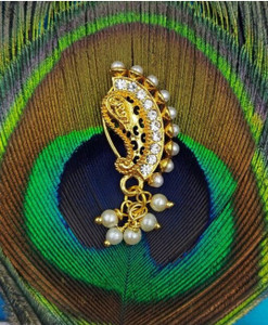 GEMRON JEWEL Pearl Gold-plated Plated Copper Nose Stud Price in India ...