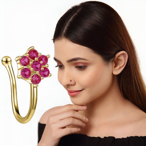 THANU'S CRAFT Ruby Gold-plated Plated Metal Nose Ring Price in India ...