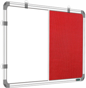 ShelfKing 41x59 CM Premium Non Magnetic Whiteboard & Red Color Notice ...