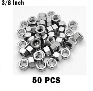 Implemental Nut & Bolt Set GI Hex Nut Industrial Use (6mm Pack of 100 ...