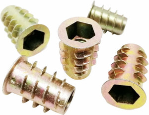 VP INDUSTRIES Nut M6x10 mm Wood Insert Nut (Pcs-25) | D-nut Zinc Alloy ...