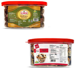 LION DELICACY DATES 500 g & MIXED NUTS 400 g Combo pack Dates Price in ...