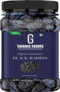 GRANIC FARMS Premium Seedless Black Raisins| Kishmish Without Seeds ...
