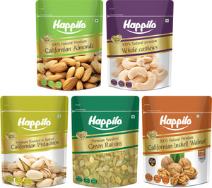 Happilo Premium Super Value Pack Combo, Healthy Snacks Almonds, Cashews ...