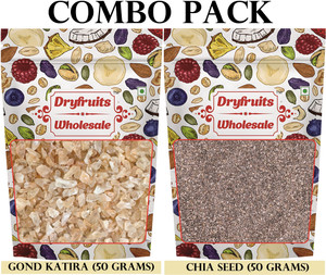 dryfruits wholesale Summer Combo Pack - Chia Seeds 50 Gm & Gond Katira ...