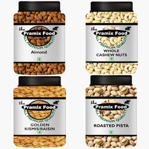 Pramix Dry Fruits Combo Pack Of Almond Cashew Golden Raisins