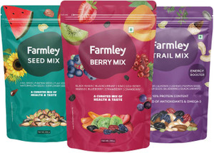 Farmley Trail Mix Dry Fruits 200g, Dried Berry Mix 200g, Seed Mix 200g ...