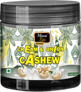 Meva Bite Cream & Onion Roasted Cashews | Cream Onion Flavoured Kaju ...