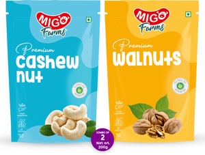 MIGO FARMS Pack of 2 Premium Dry Fruits Cashews, Walnuts Price in India ...