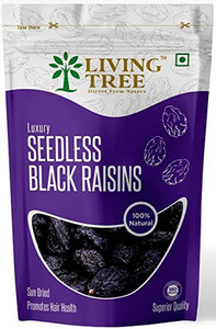Living Tree Sun Dried Natural Seedless Black Raisins/Kali Kishmish 1 kg ...