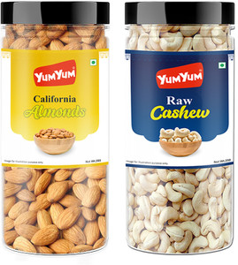 YUM YUM Premium California Almond (250g) and Cashew Nut (250g) 500g Dry ...