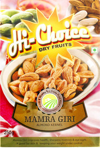 HI-CHOICE Mamra Giri Almonds Protein Rich Badam, 250gm Packet (Pack of ...