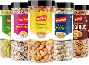 YUM YUM Dry fruits combo pack of 5 Healthy Badam, Kaju, Pista, Kishmish ...
