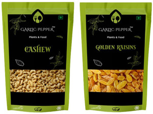 Garlic Pepper Combo Pack of Cashew 500gms + Golden Raisins 500gms | Dry ...