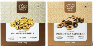 Jammu Nuts Premium Dry Fruit Combo | Walnut Kernel & Dried Figs ...
