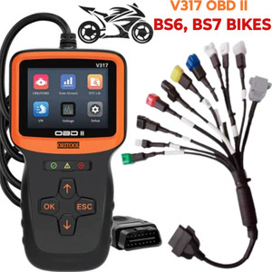 Oritool NEW 317 OBDII BS6, BS7 BIKE SCANNER WITH 11 CONNECTOR CABLE OBD ...
