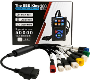 Obdking 300 TECH OBD Scanner for BS6 BS7 Bikes with 11 Cord Diagnostic ...