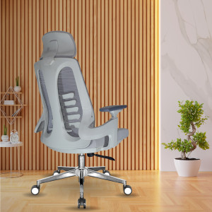 PRISCA PRISCA®SPINE CUSHION HB GREY 3D ARM REST OFFICIAL CHAIR Fabric ...