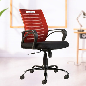MG traders Mid Back Sturdy Metal Base Revolving Chair Mesh Office ...