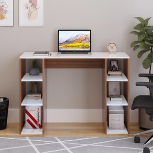 WOODWIDER Skyler WFH Computer Table & Gaming Desk with Shelf ...