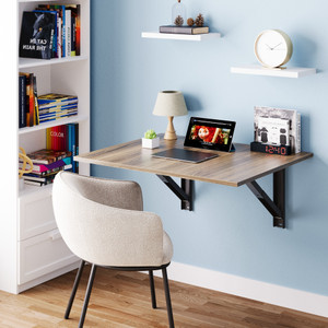 ASCOM Wood Wall Mounted Foldable Table | Space-Saving Wall Desk for ...