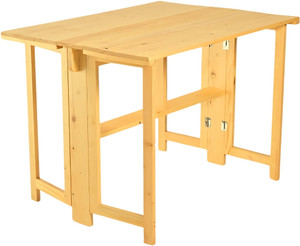 Timberz Pinewood Two-Side Folding Dining Table | Space-Saving Wooden ...