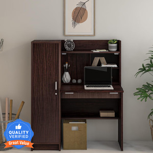 Mintwud from Pepperfry Nakamura Hutch Desk in Dark Brown Finish ...