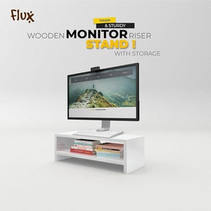 Flux Monitor Stand Two Tier Mini with Two Wooden Legs Organizer ...