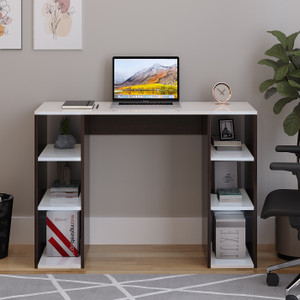 WOODWIDER Skyler WFH Computer Table & Gaming Desk with Shelf ...