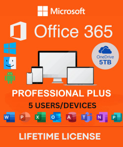 MICROSOFT Office 365 Professional Plus For 5 Devices/Users + 5TB ...