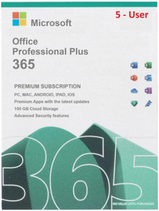 MICROSOFT Office 365 Professional Plus 5 User & 100 GB Storage ( PC-MAC ...
