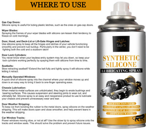 SAPI'S Silicone Spray Lubricant for Door Locks, Battery Cables & Door ...