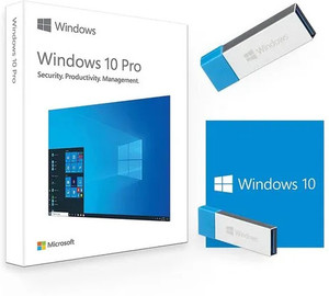 MICROSOFT Windows 10 Professional Box-Pack Activation Key Card with USB ...
