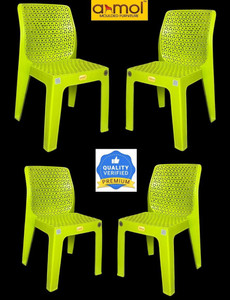 Anmol Diamond SET OF 4 Green FULLY COMFORT Plastic Cafeteria Chair ...
