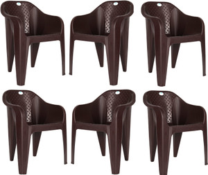 HOMIBOSS Plastic chair outdoor & Living room, home, Chairs set of 6 ...