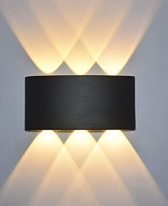 GLINTAC 6 Watts 6 Ray Oval Warm White Color Up Down Led Outdoor Indoor ...