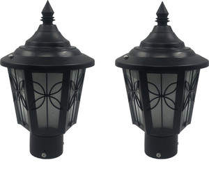 Sinoman Metal Outdoor Main Gate Light Lamp Waterproof, Matt Black with ...