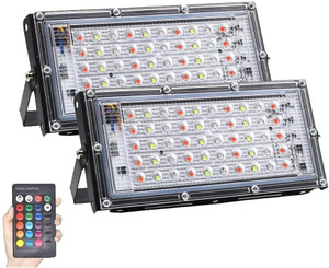 qlear 50W RGB LED Brick Light With Remote Control IP-65 (Pack of 2 ...