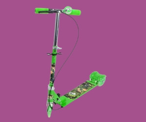 BIFLEX Three Wheeled Metal Folding Skate Scooter with Light up Wheels ...