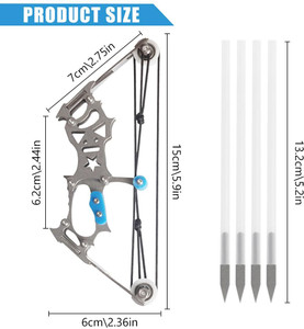 PROBEROS Bow & Arrow Toy for Kids Adults with 12 Mini Arrows & Target ...