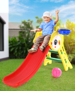 FLIPZON Baby Garden Rabbit Slide for Kids with Basketball Hoop and Ring ...