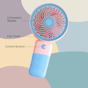 PunnkFunnk Handy Cute portable mini fan for summers makeup drying sweat ...