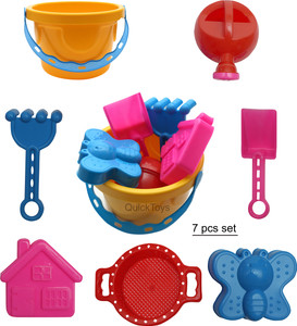QuickToys Beach Set- bucket, bowls, shifters - Beach Set- bucket, bowls ...