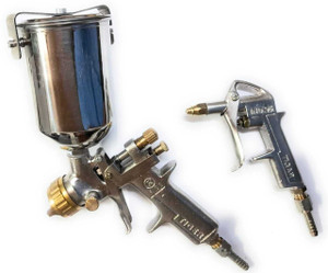 OTOR Paint spray gun with 236 ML (1/2 Pint) S.S cup with Air Blow gun ...