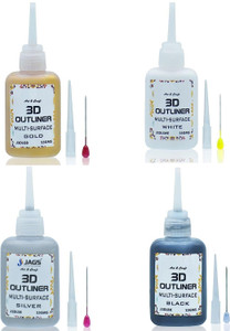 Flipkart.com | Qalam Kaari 3D Outliner Glitter Kit, 25ml Multi-Surface
