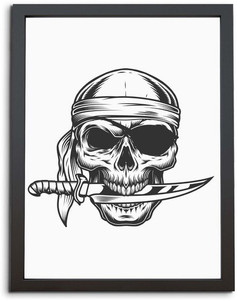 TheKarkhana “Pirate Gangsta Skull with Knife Tattoo Art" Laminated ...