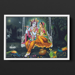 GIFTMASTER Radhe Krishna Photo Sri Lord Krishna Floating Picture Frame ...
