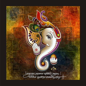 TS NANDA LORD GANESHA WALL PAINTING READY TO HANG WITH FRAME Digital ...